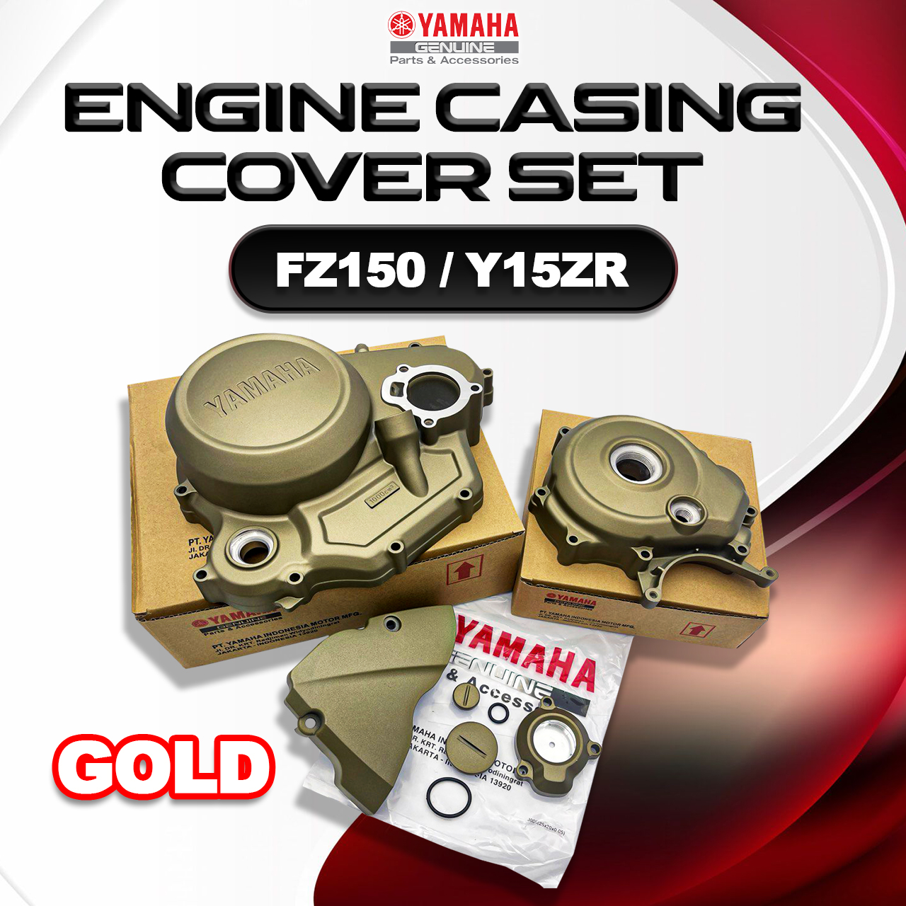 CASING COVER ENGINE/ CRANKCASE YAMAHA FZ150 Y15ZR COVER SET MATT GOLD KULIT ENJIN CLUTCH ...