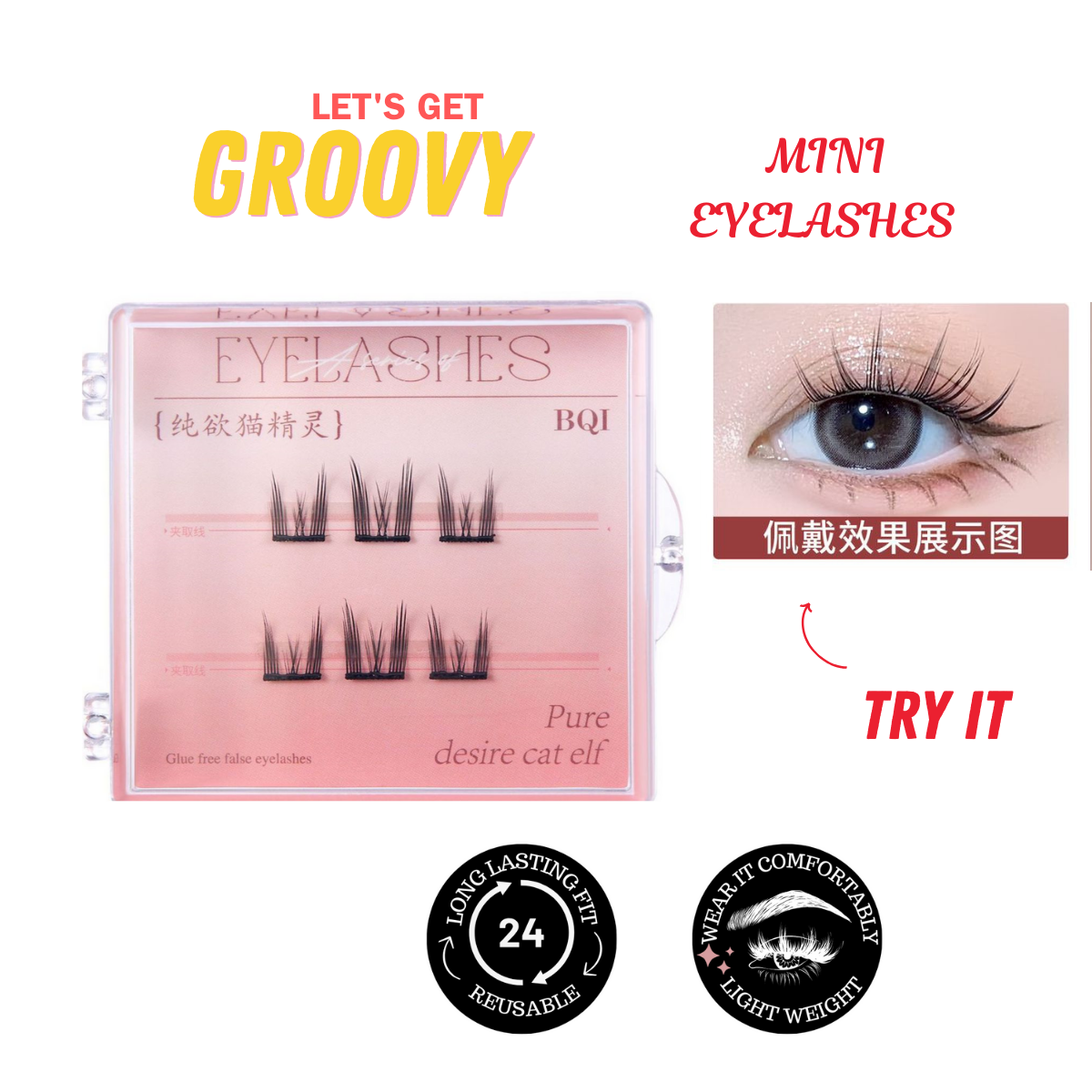 BQI [SUNFLOWER]# FREE MINI EYELASH OR TWEEZER# 36pcs Self-adhesive ...