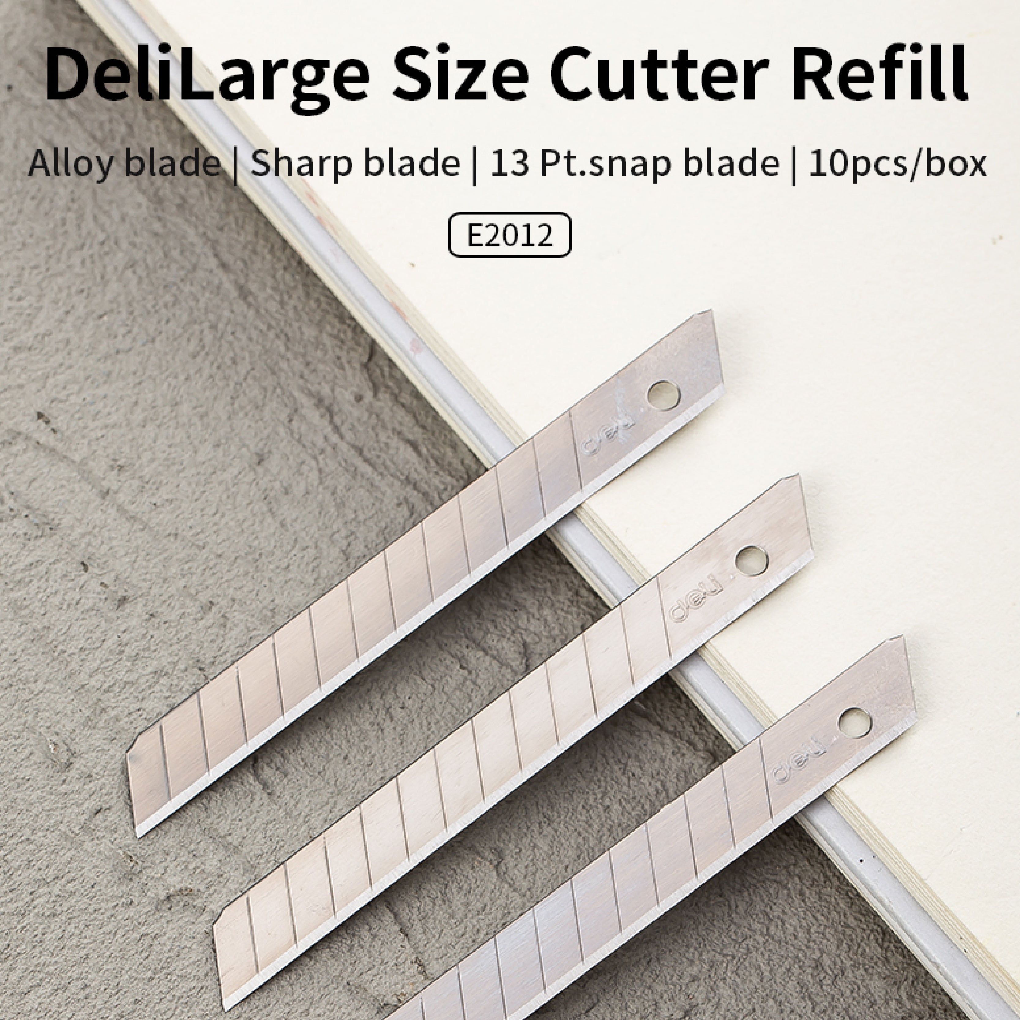 Deli Utility Cutter Knife Blade Refill 8 Snaps/13 Snaps (10pcs/box) Sharp Blades 9mm 18mm ...