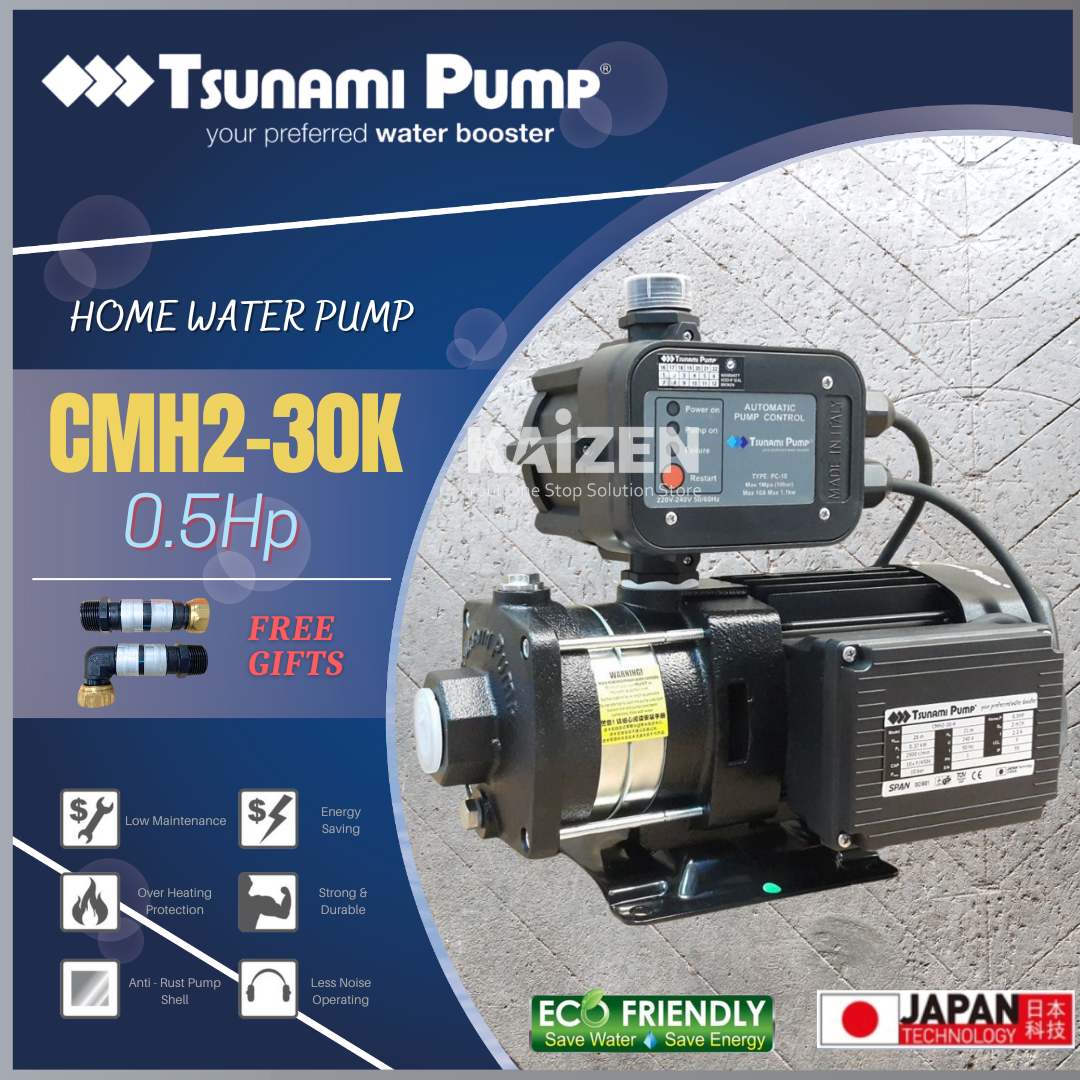 TSUNAMI PUMP CMH2-30K (0.50HP) WATER BOOSTER PUMP + FREE GIFT / PAM AIR ...