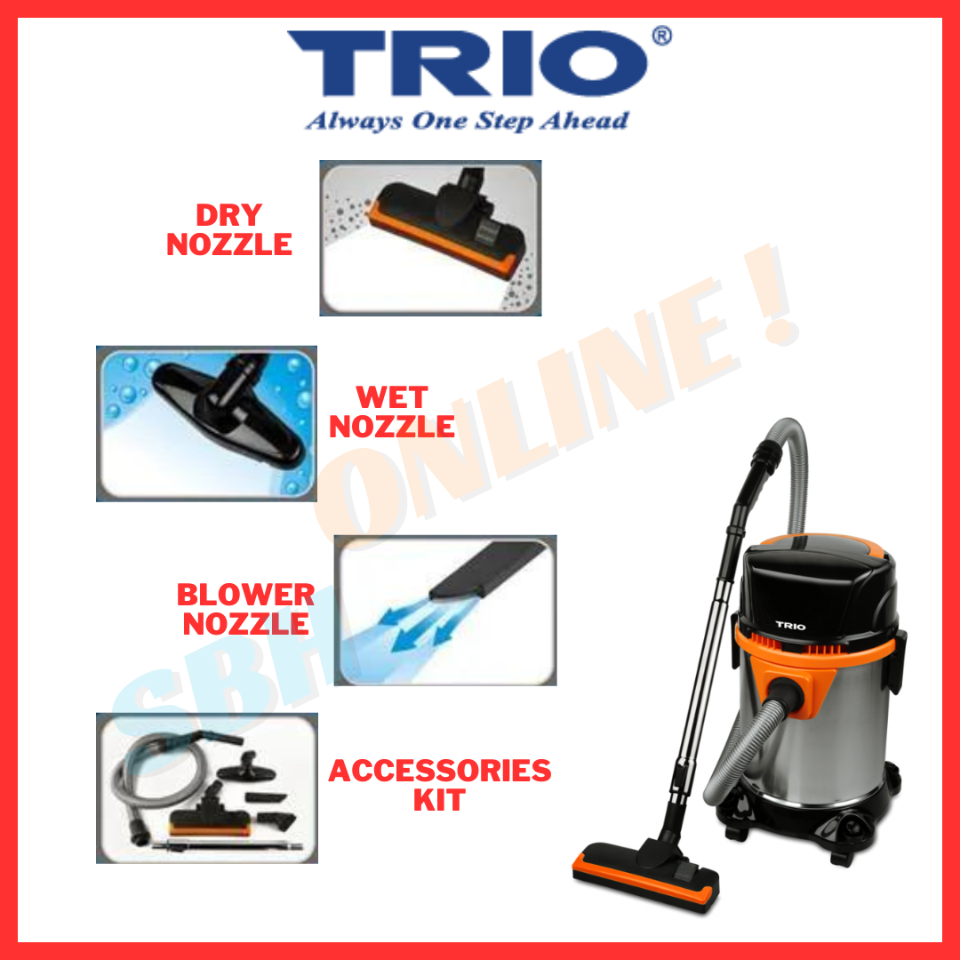 TRIO 1800W VACUUM CLEANER TVDW-1800 , 32L STAINLESS STEEL TANK , WET ...