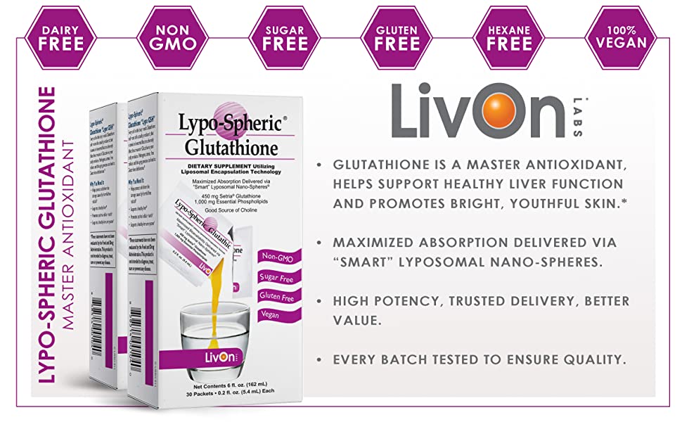 LIVON LABS Lypo-spheric GLUTATHIONE liposomal from USA. Master ...