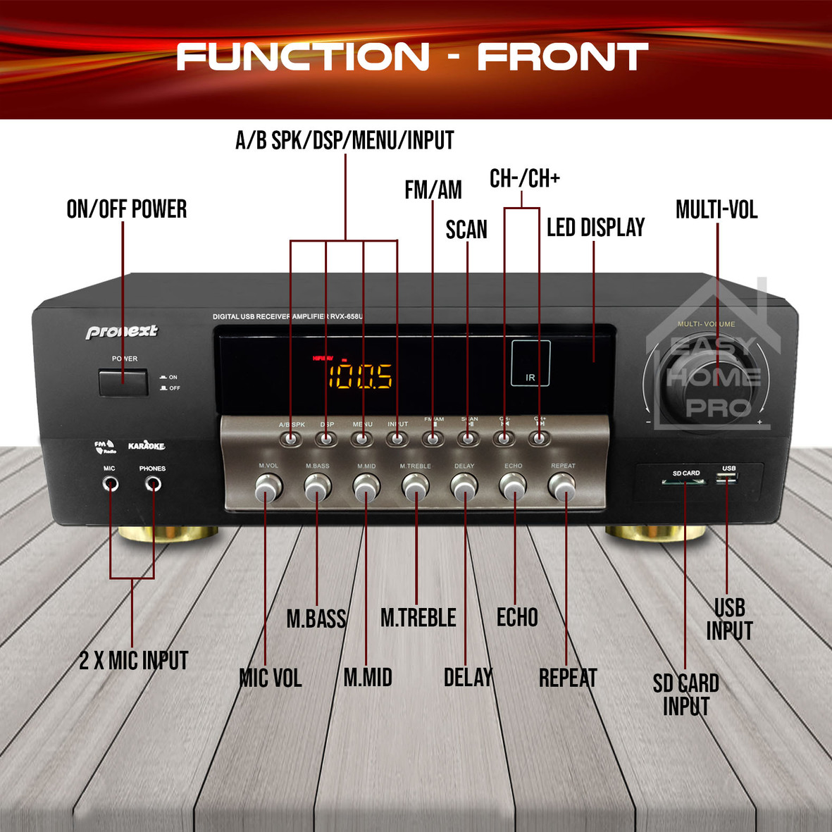 PRONEXT RVX-658U Power Amplifier Karaoke Amp Ampli Home Theater ...