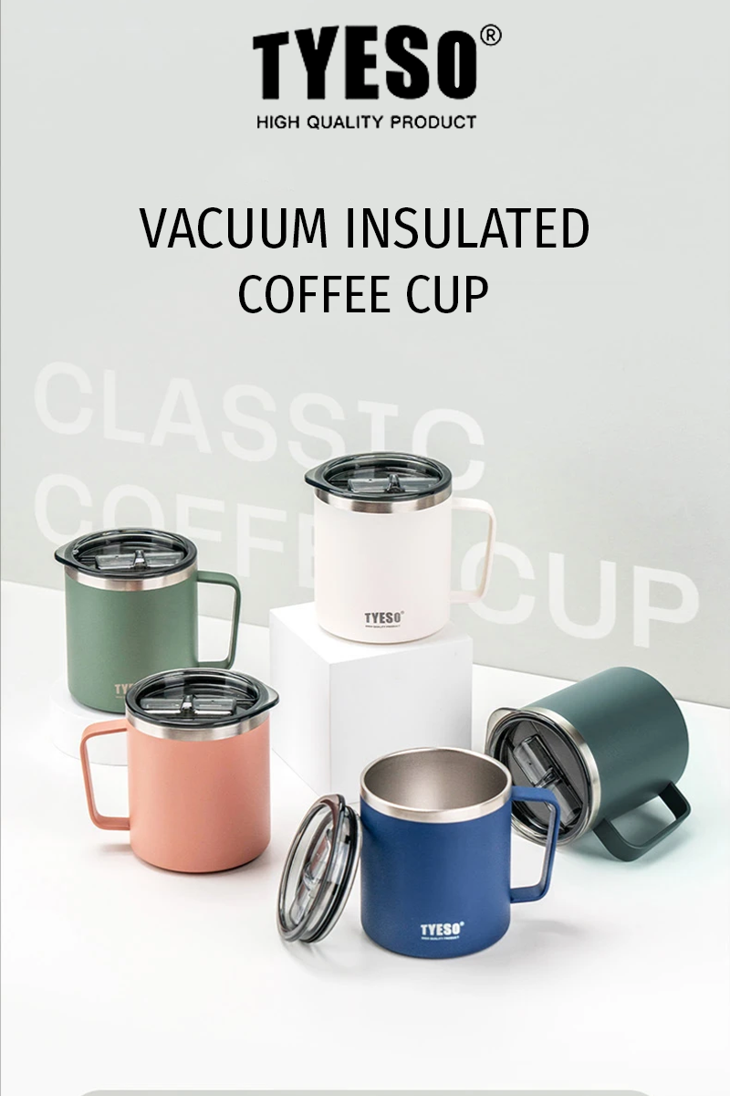 TYESO Hot And Cold Stainless Steel Insulated Thermal Coffee Cup (400ml) TS-8789B | Shopee Malaysia