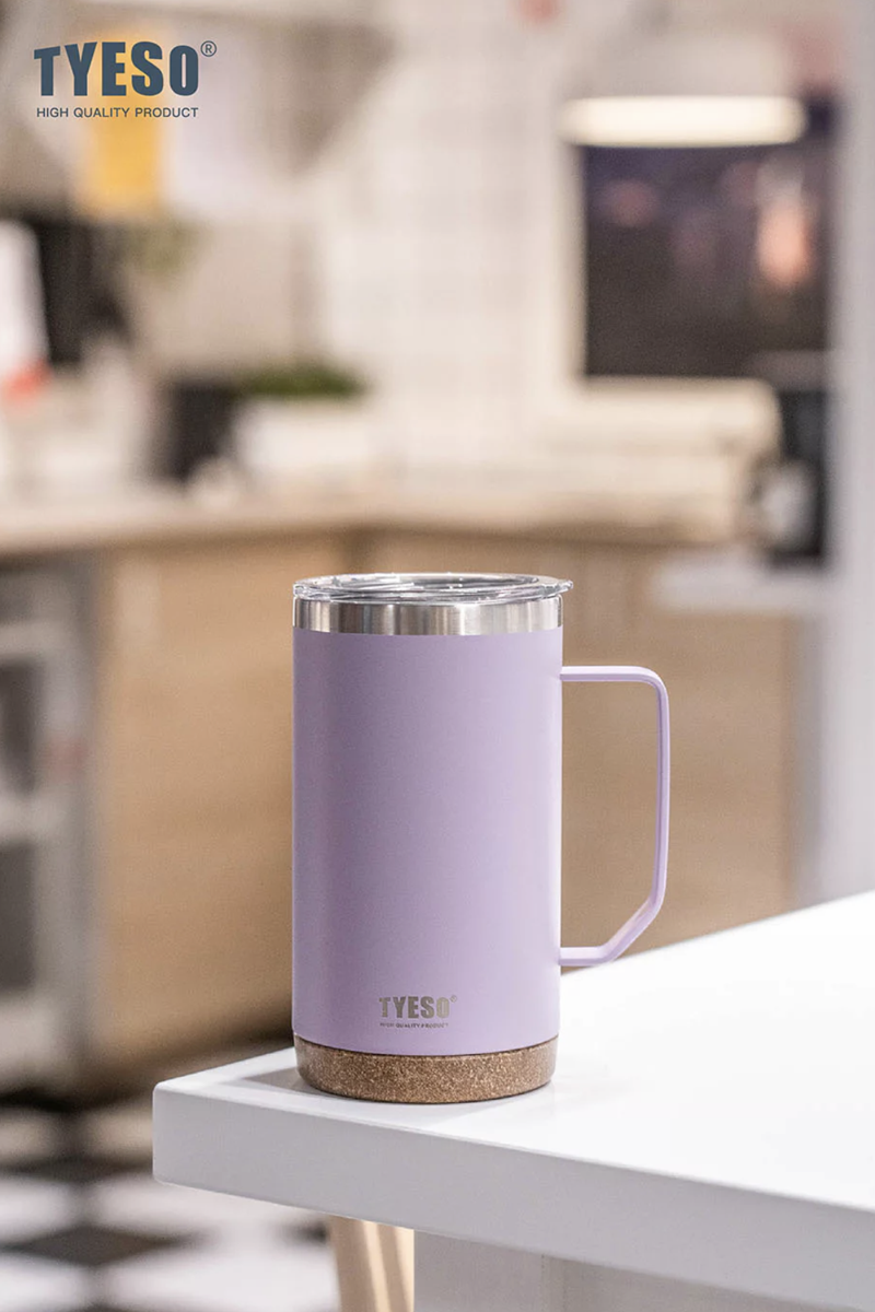 TYESO Thermal Coffee Cup With Side Handle (530ml/710ml) TS-8836/TS-8837 | Shopee Malaysia
