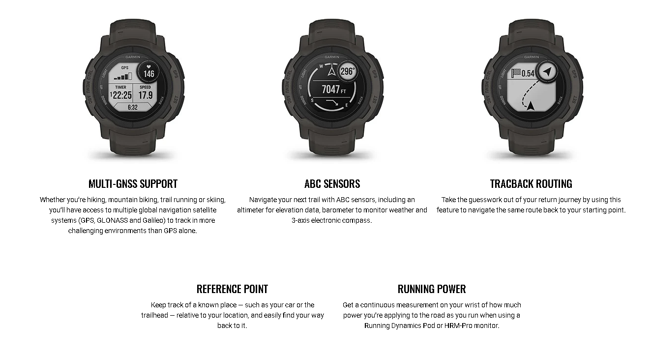 Garmin Instinct 2 Rugged Outdoor GPS Smartwatch with Heartbeat Rate ...