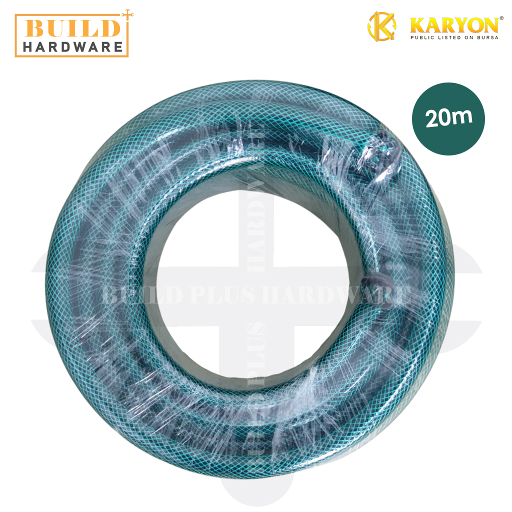 KARYON 15m/20m x 2.5mm Reinforced PVC Flexible Garden Hose Green Getah ...