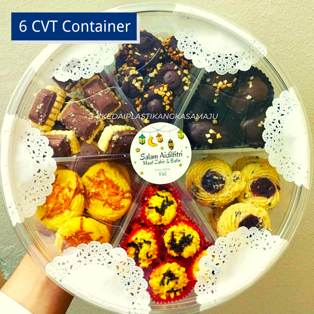 [50sets/carton] 6 Cavity Container with Lock - Bekas Kuih Raya ...
