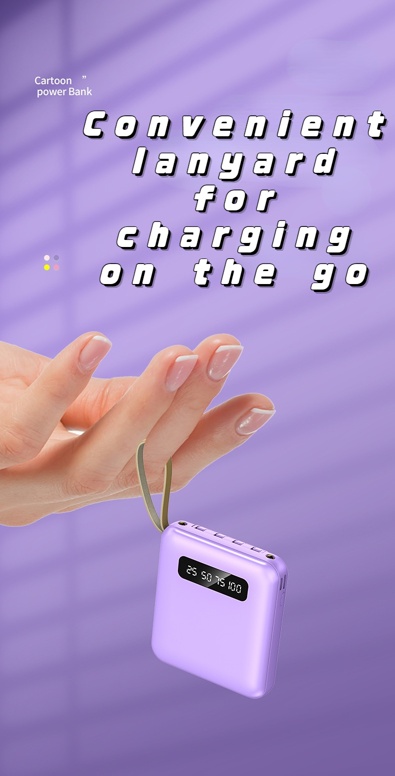 20000mAh thin cable detachable cable charging treasure Fast charging ...