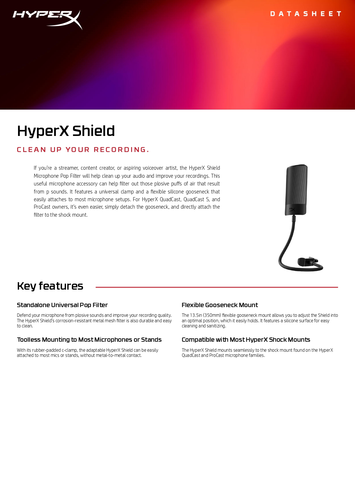 HyperX Shield Microphone Pop Filter 6X256AA | Shopee Malaysia