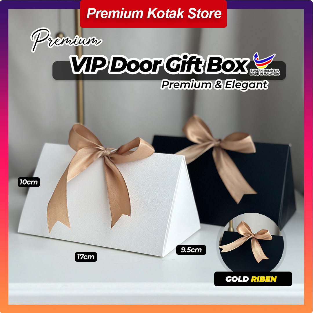 YJL 50pcs Kotak Hadiah Pintu Perkahwinan Segi Tiga Premium Elegant VIP ...