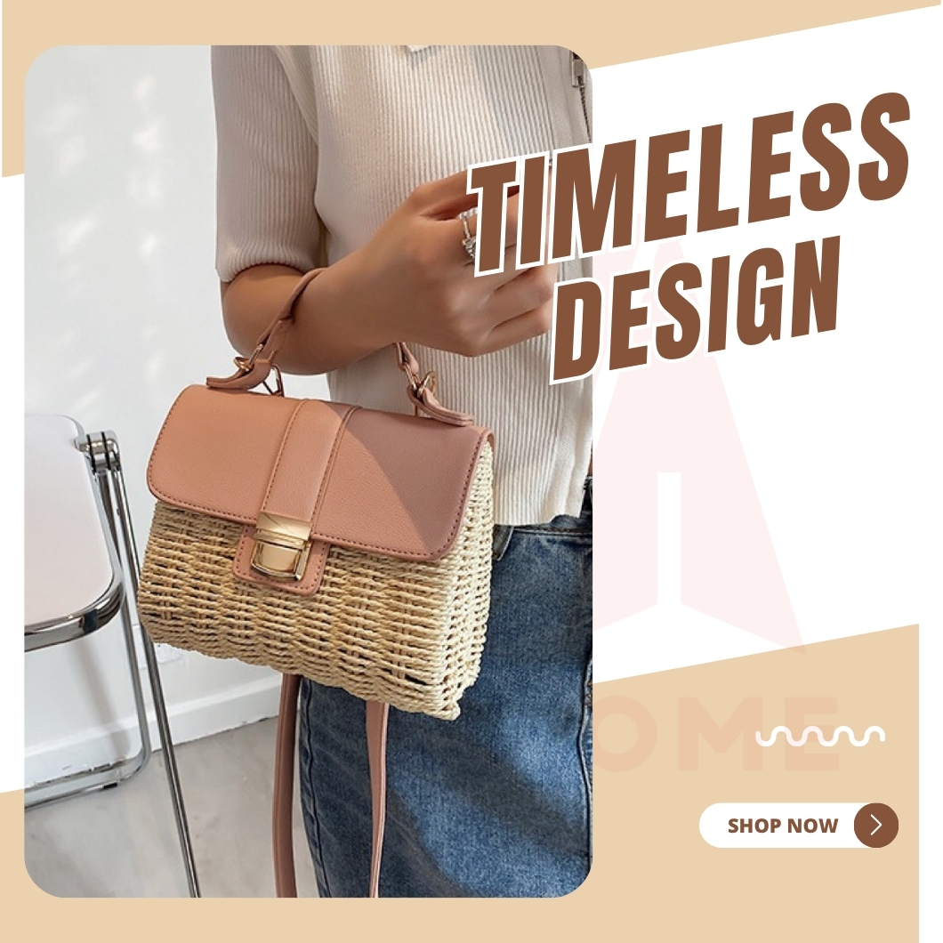 Artificial Beg Straw Rotan Woman Anyaman Rattan Woven Bag Handbag Woman ...