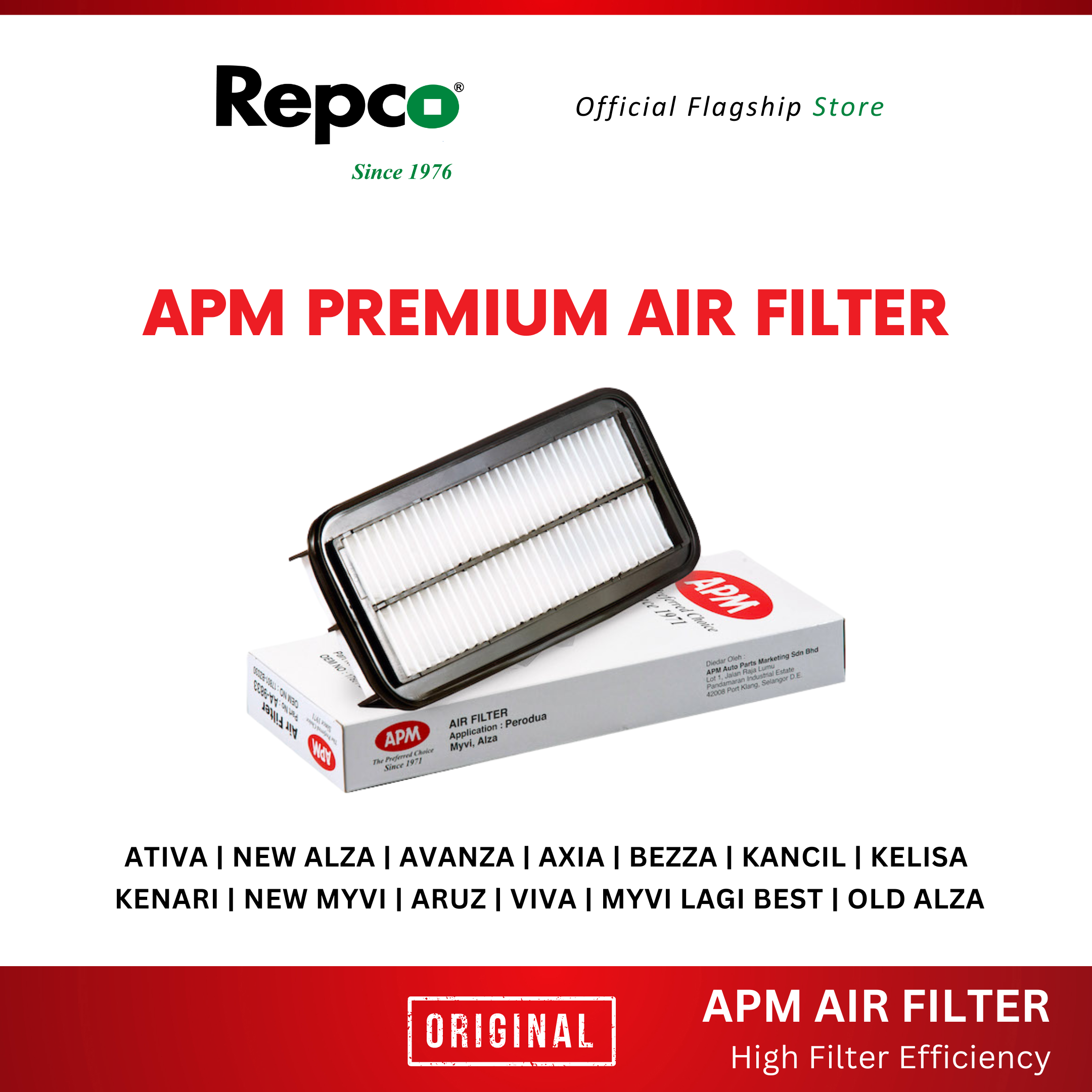 Repco® APM Premium Air Filter for Perodua Car Models | Shopee Malaysia