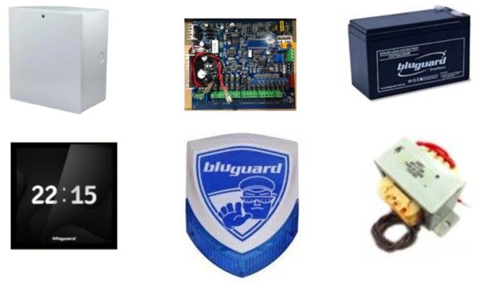 Bluguard Wired Alarm Package Pro 4 Touch Pad Touch Sceen 8+1 Zone BLU-V16T-SP04 V16 PRO 4 ...