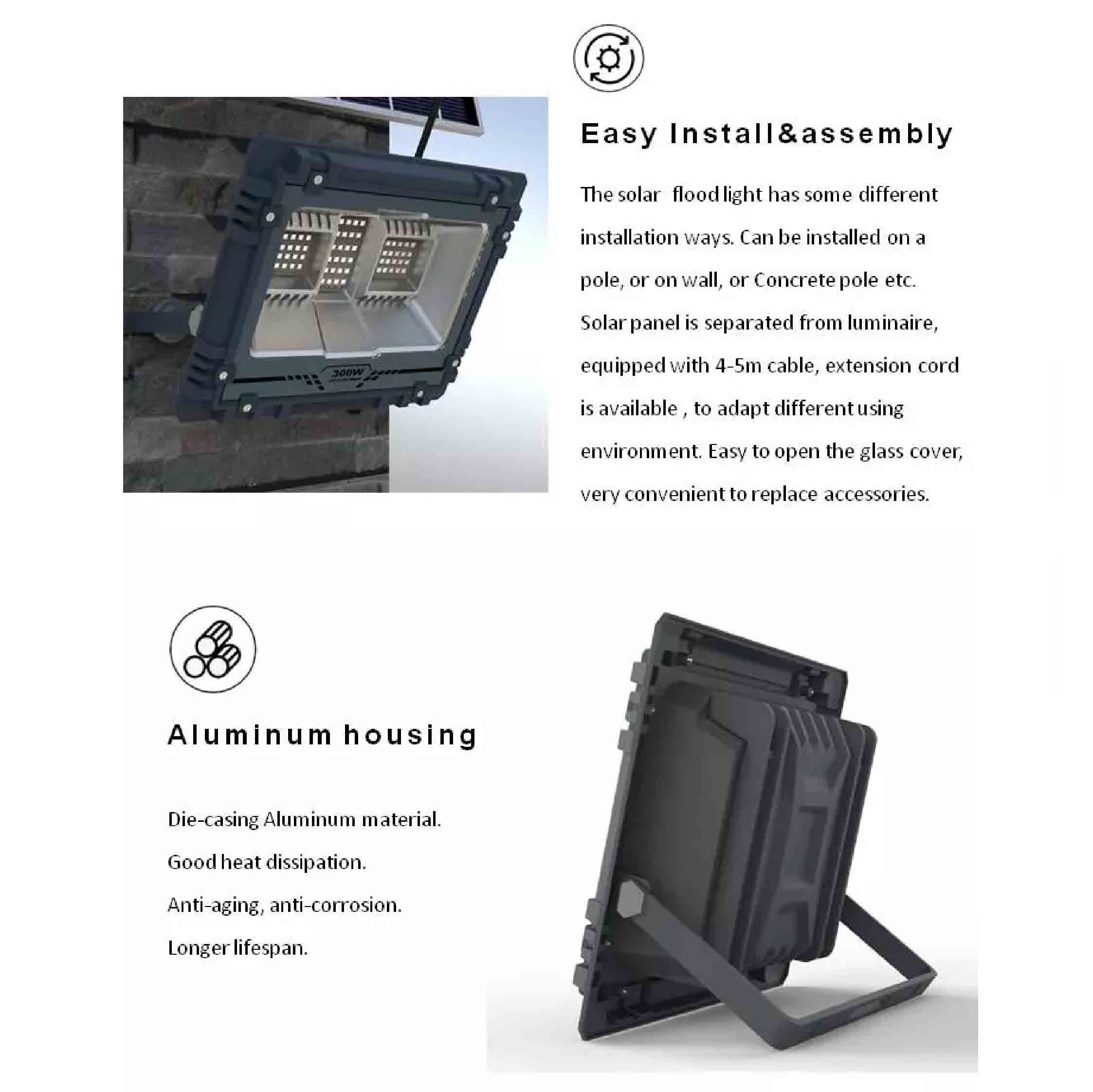 SOLAR LED FLOOD LIGHT IP67 100W/300W/500W/800W SPOTLIGHT WATERPROOF LAMPU SOLAR LIGHT OUTDOOR ...