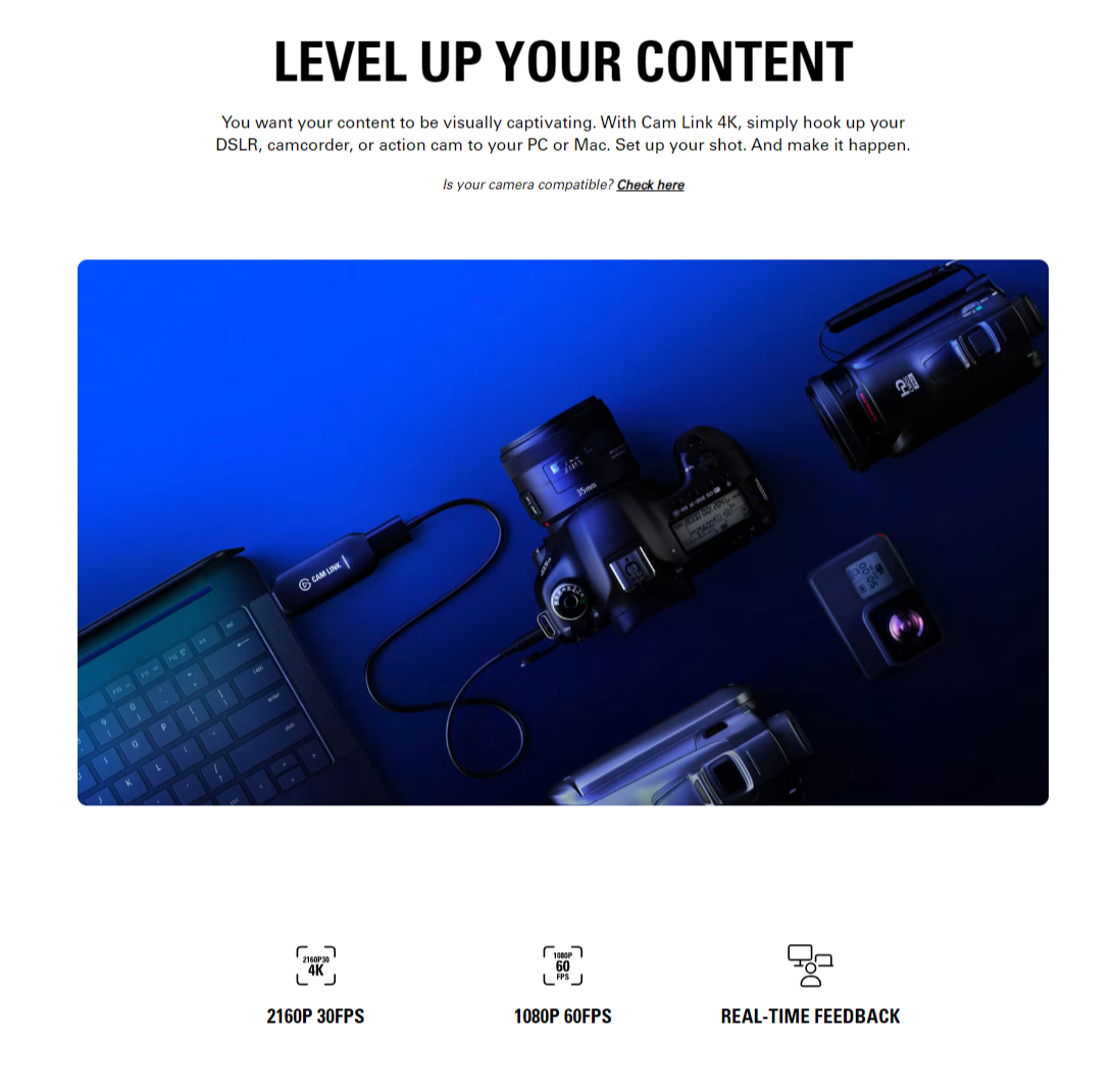 ELGATO CamLink 4K USB Camera Capture #10GAM9901 | Shopee Malaysia