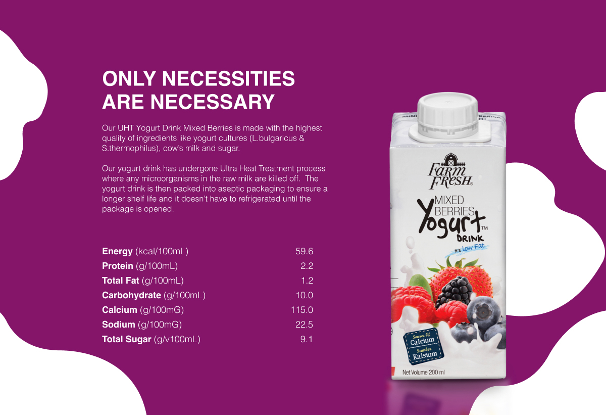 Farm Fresh UHT Yogurt Drink Mixberry 125ml x 32 Packs | Shopee Malaysia