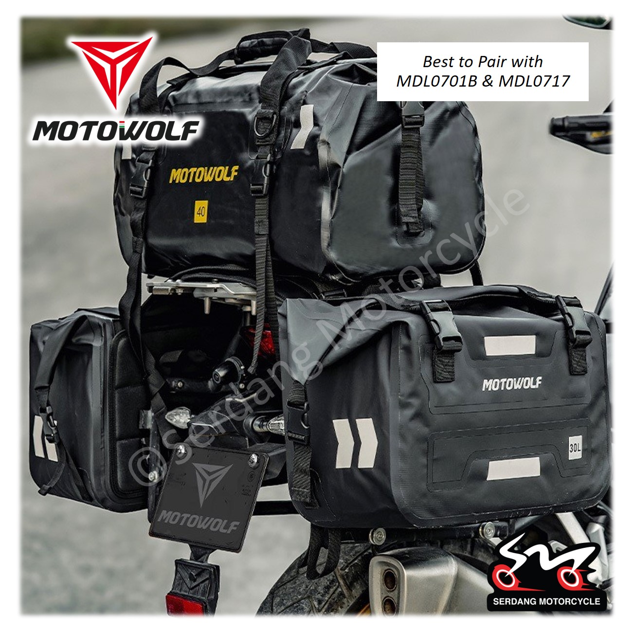 MOTOWOLF MDL0720 Waterproof Rainproof Side Bag Sisi Kalis Air Hujan ...