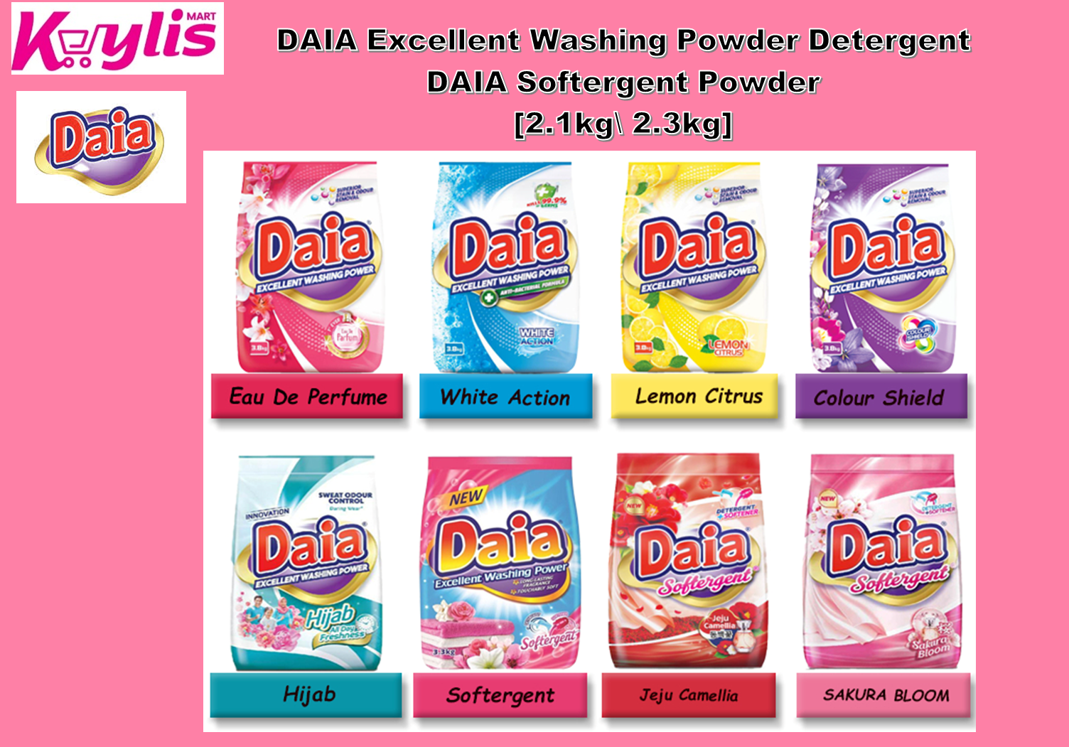 DAIA Excellent Washing Powder Detergent\ Softergent Powder [2.1kg\ 2 ...