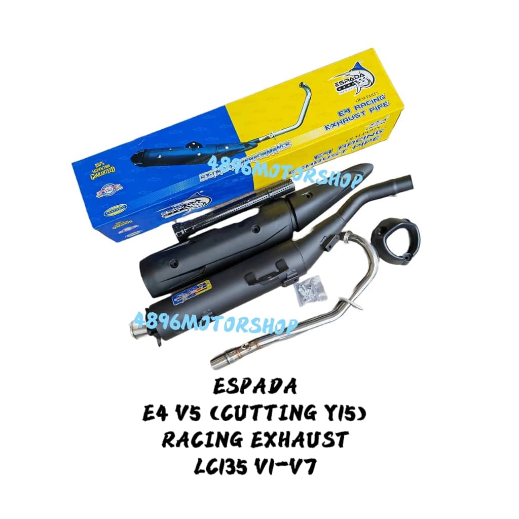 ESPADA E4 V5 28MM TRU PRESSURE RACING EXHAUST ( CUTTING Y15 ) YAMAHA LC135 V1 V2 V3 V4 V5 V6 V7 ...