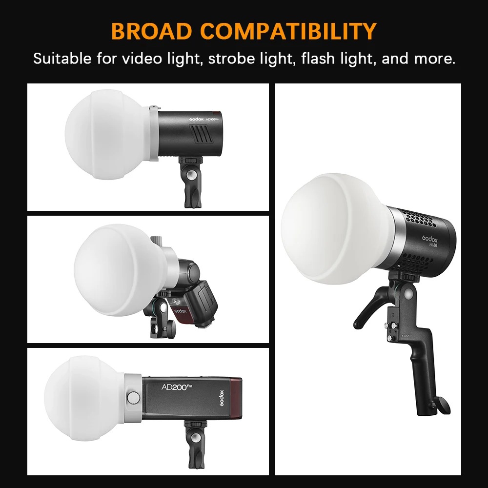 Godox ML-CD15 Diffuser Dome Kit with 3 Adapters for Photography Light ...