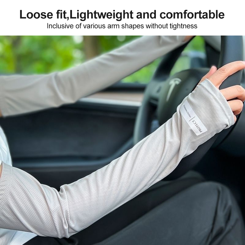 Ice Arm Sleeve Outdoor Sunscreen Long Sleeve Gloves Unisex Protection ...