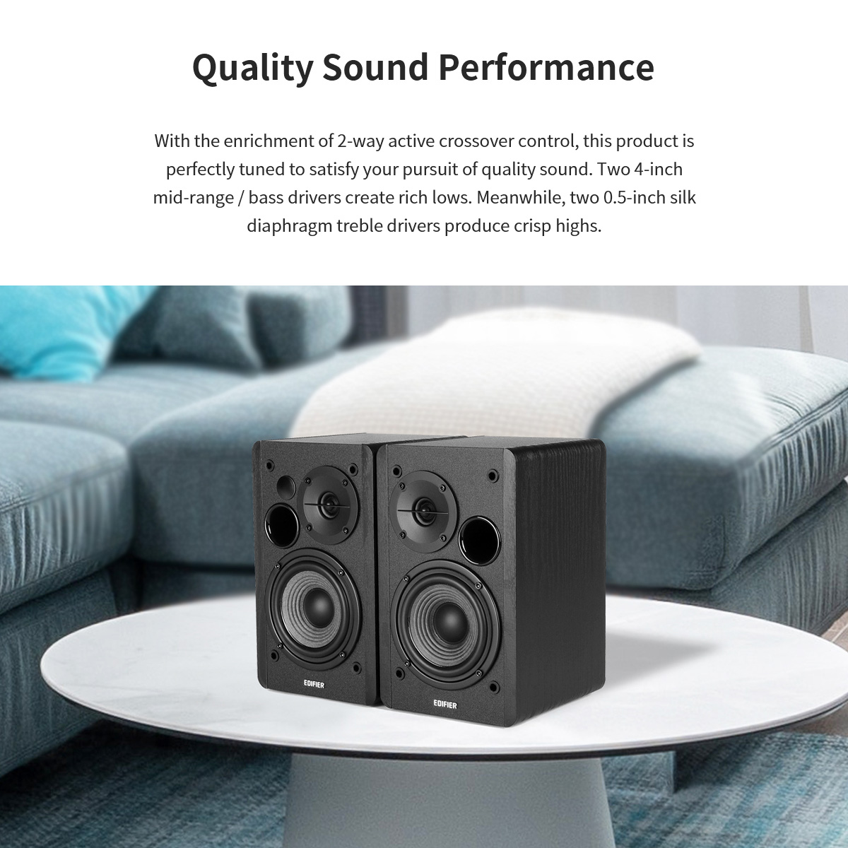 Edifier R1280DB Bluetooth Bookshelf Speaker - Multiple Inputs | Wooden ...