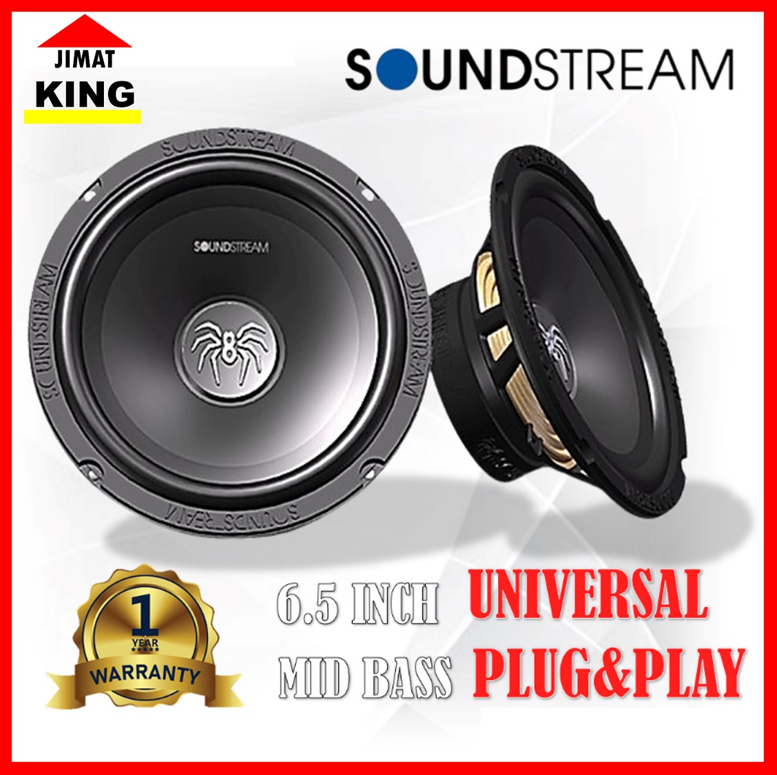 SOUNDSTREAM Car Speaker VSP Black Series Universal Midbass Plug & Play ...