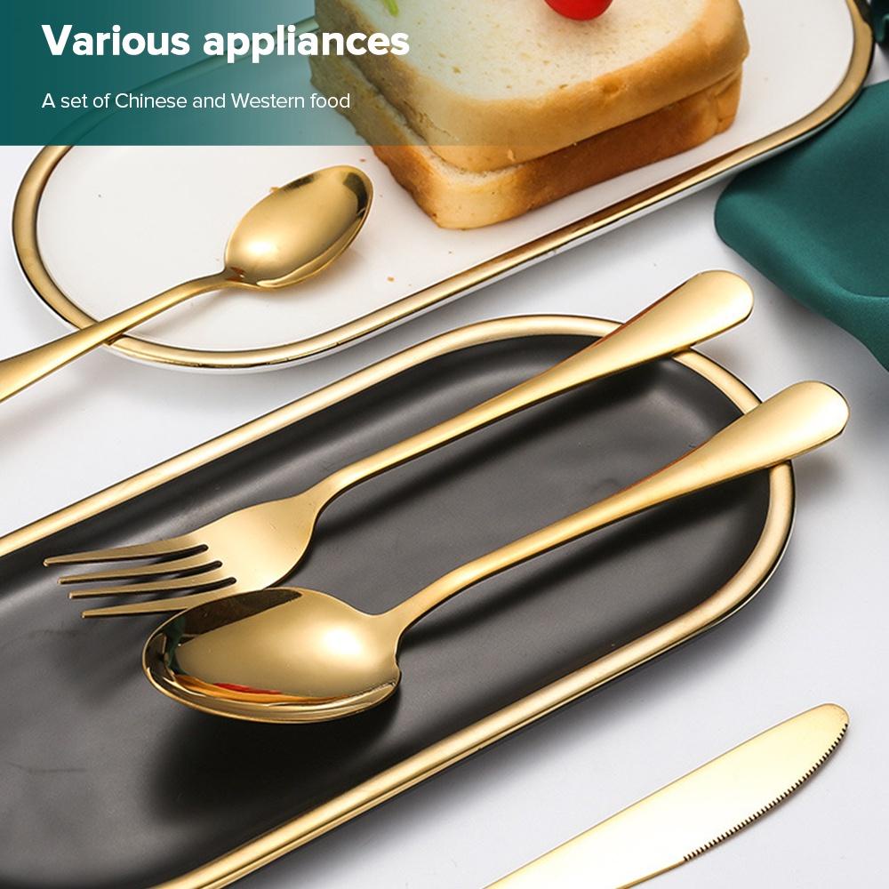 24pcs Spoon Fork Set Stainless Steel Tableware Cutlery Kutleri Sudu ...