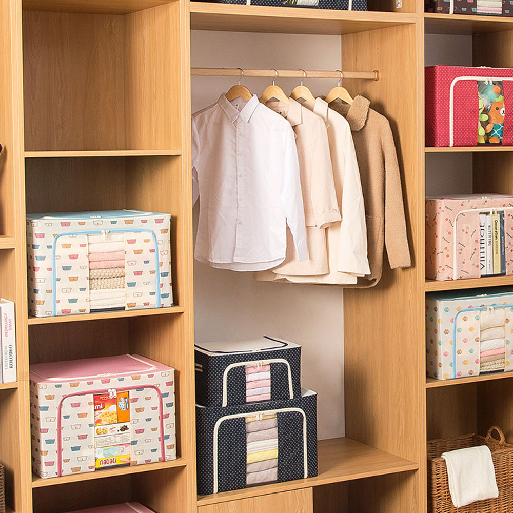 KMH Clothes Storage Box Waterproof Steel Frame Wardrobe Storage Box ...