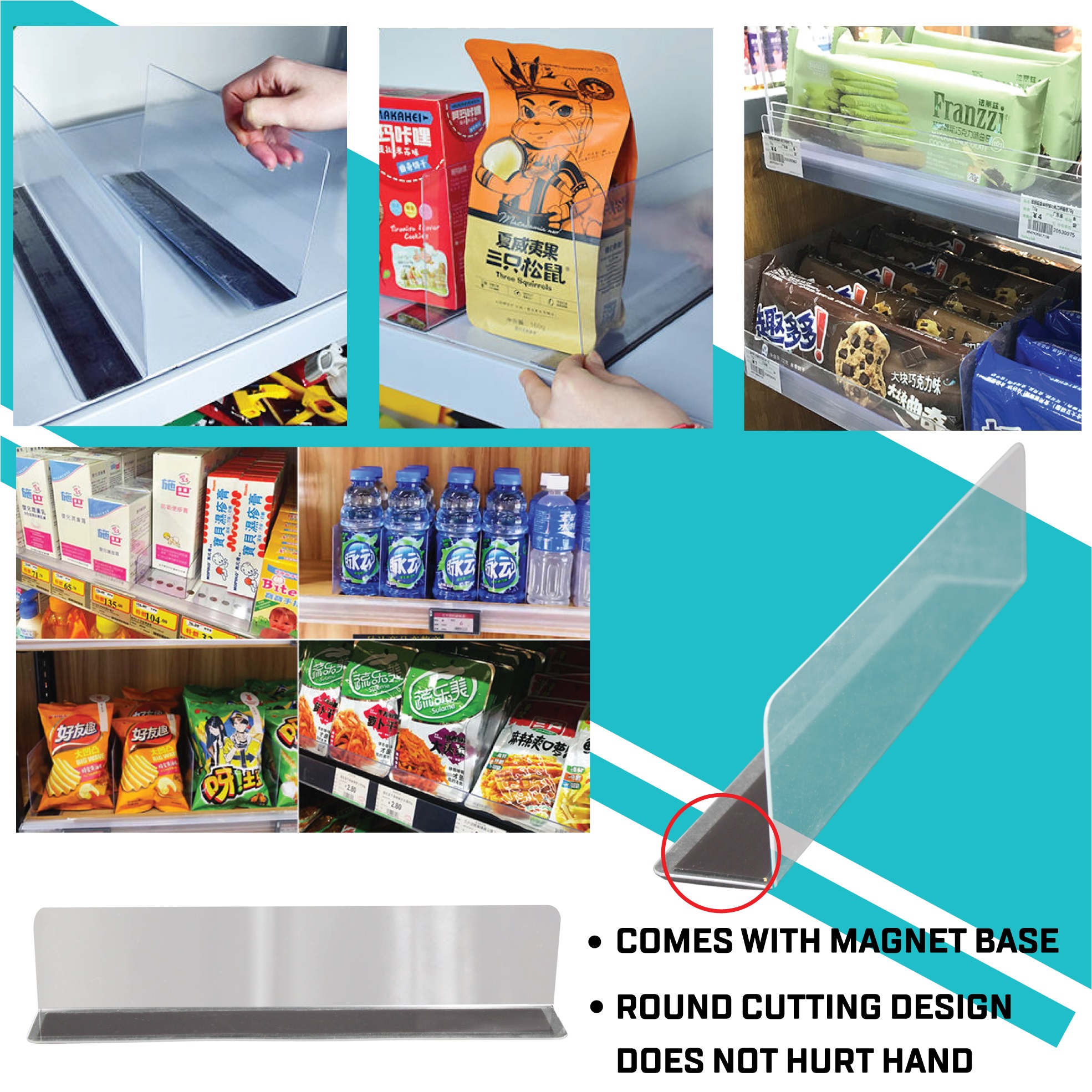 JME Ready Stock L Shape Divider Side Divider With Magnet Plate Gondola ...