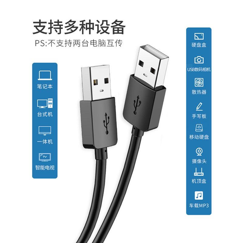 USB A Male To A Male Plug Shielded High Speed 2.0 Black USB to USB ...