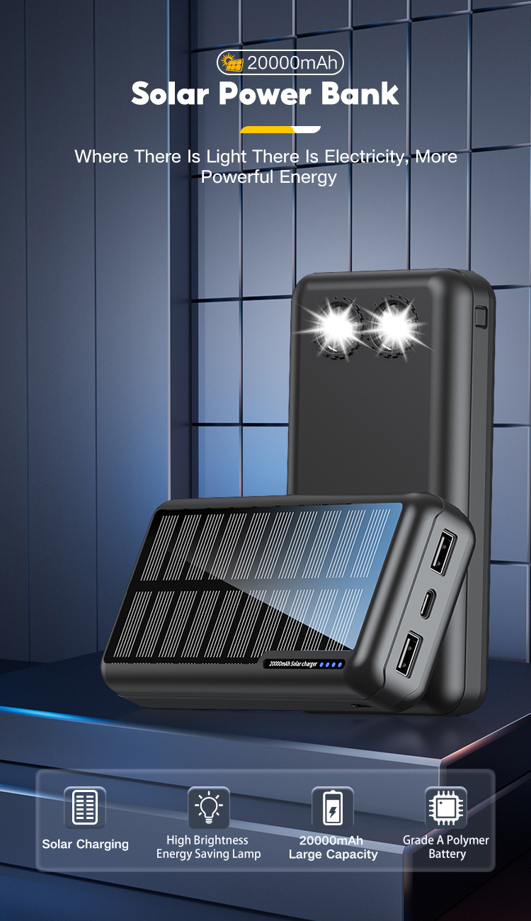 [New Arrival]Qbrand Solar Powerbank 20000mAh Fast Charging With ...