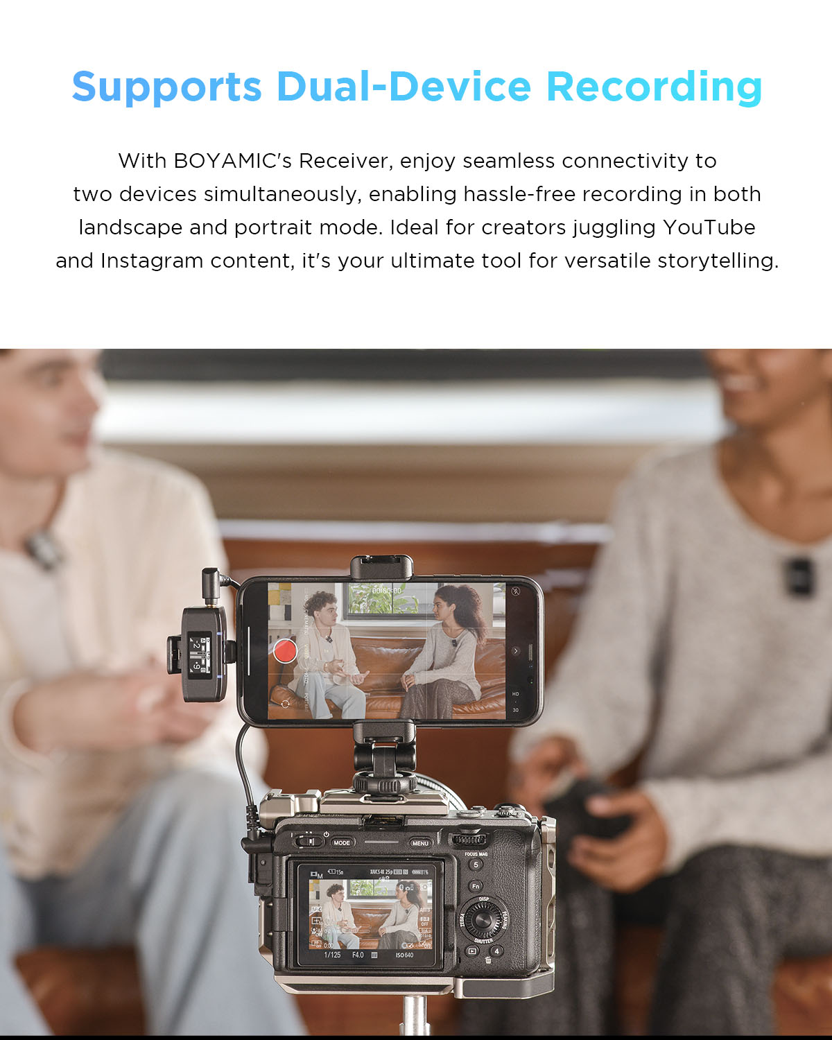 BOYA BOYAMIC Mikrofon Wayarles Profesional Mikrofon ANC Noise Reduction ...