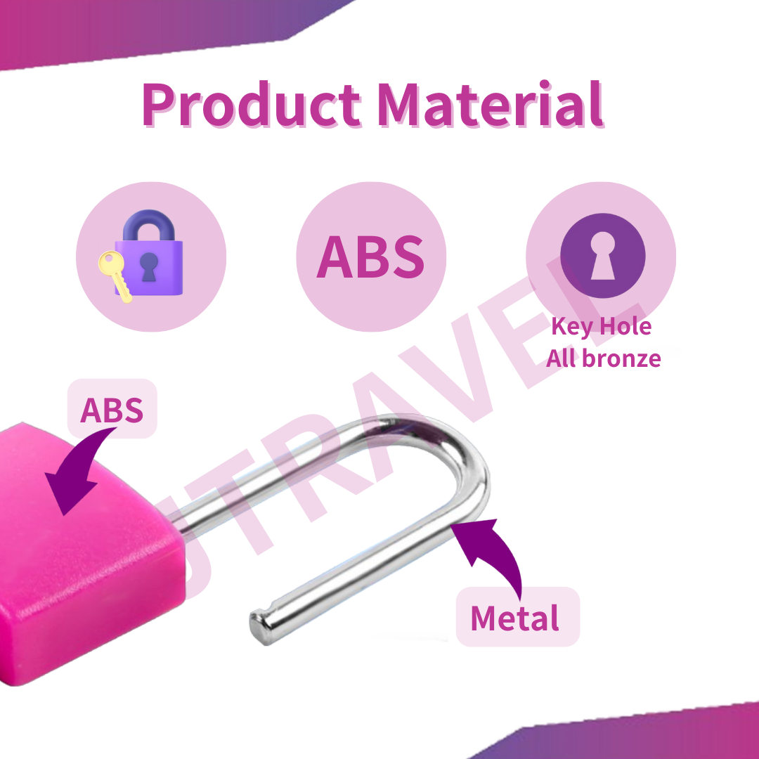 20mm Neon Colored Plastic Lock Coated Brass Padlock Travel Luggage ...