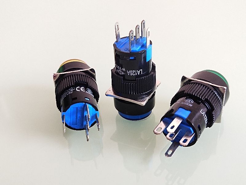 PUSH BUTTON SWITCH LED LIGHT 12V LATCH AND NON LATCH MOMENTARY 5PIN ...