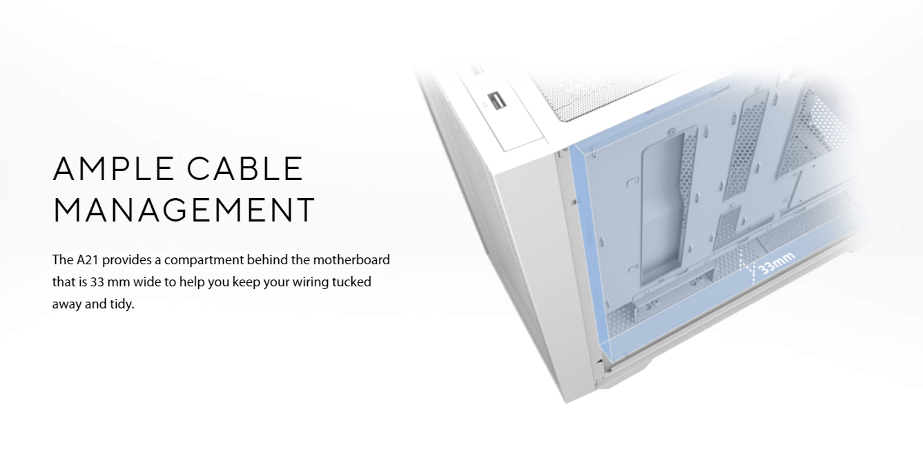ASUS A21 Tempered Glass Side Panel Micro ATX (mATX) Gaming PC Casing ...