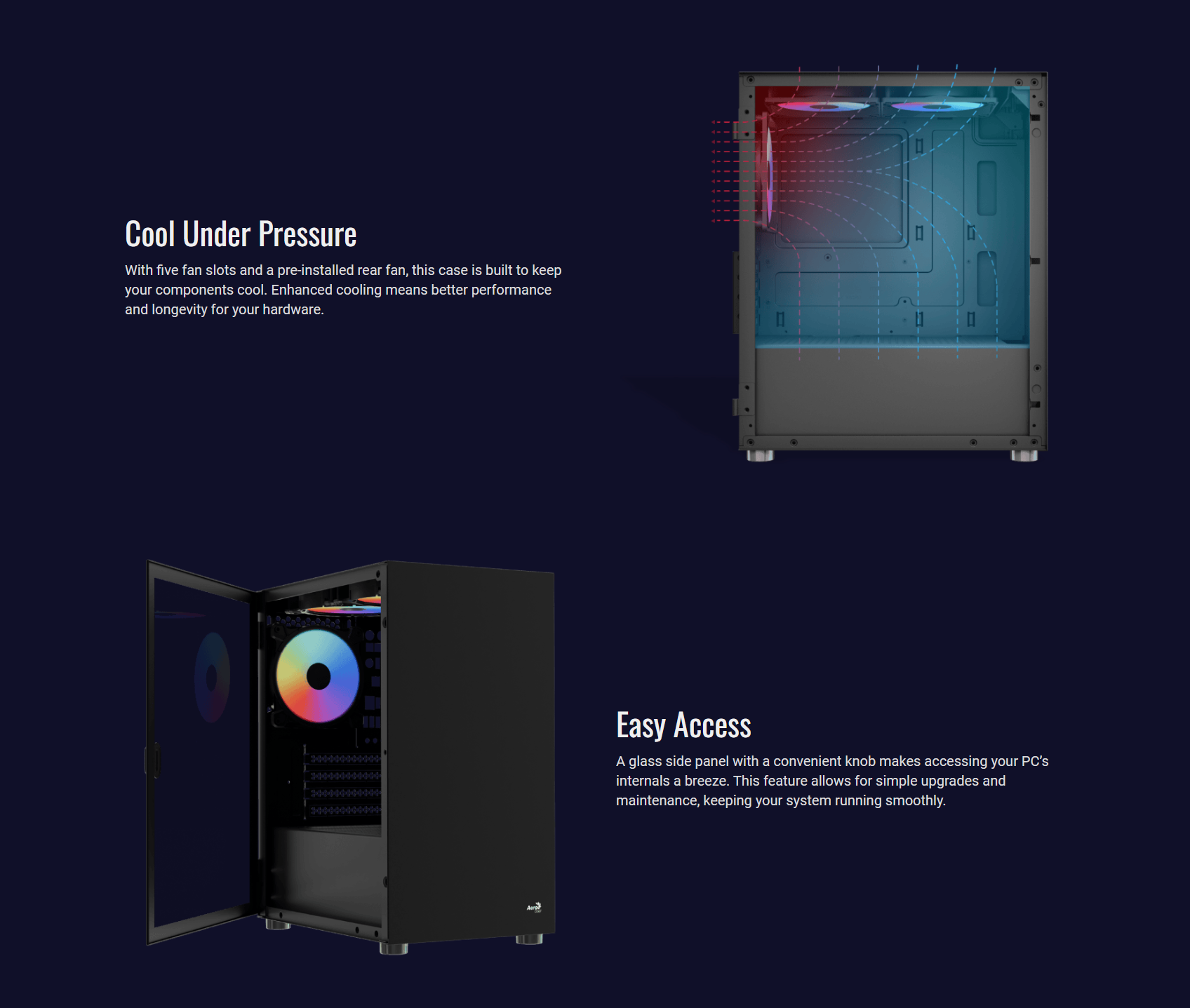 AeroCool CS-111 Black / White Tempered Glass Side Panel Micro ATX (mATX ...