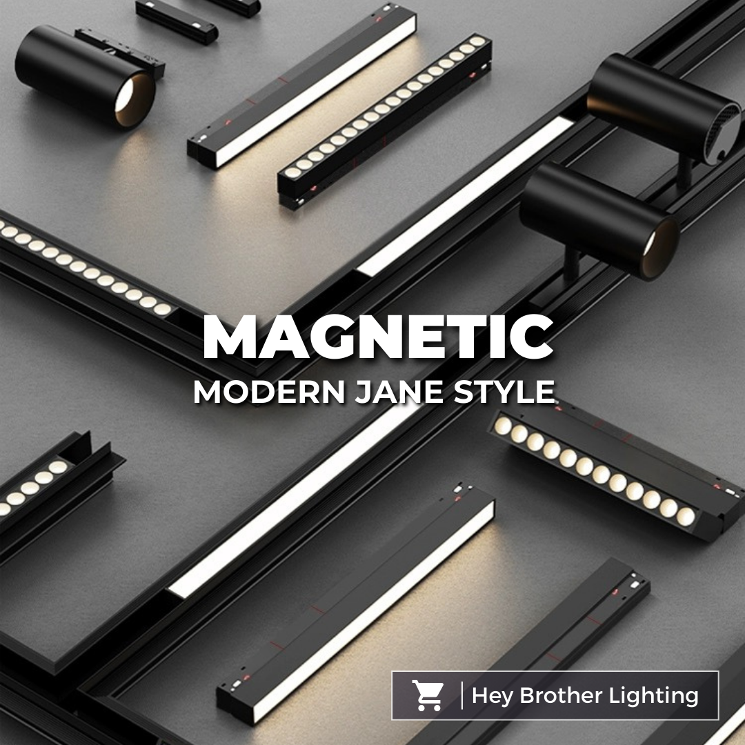 LED Magnetic Track Light Magnet Pendant Lamp Grille Folding Flood Spot ...