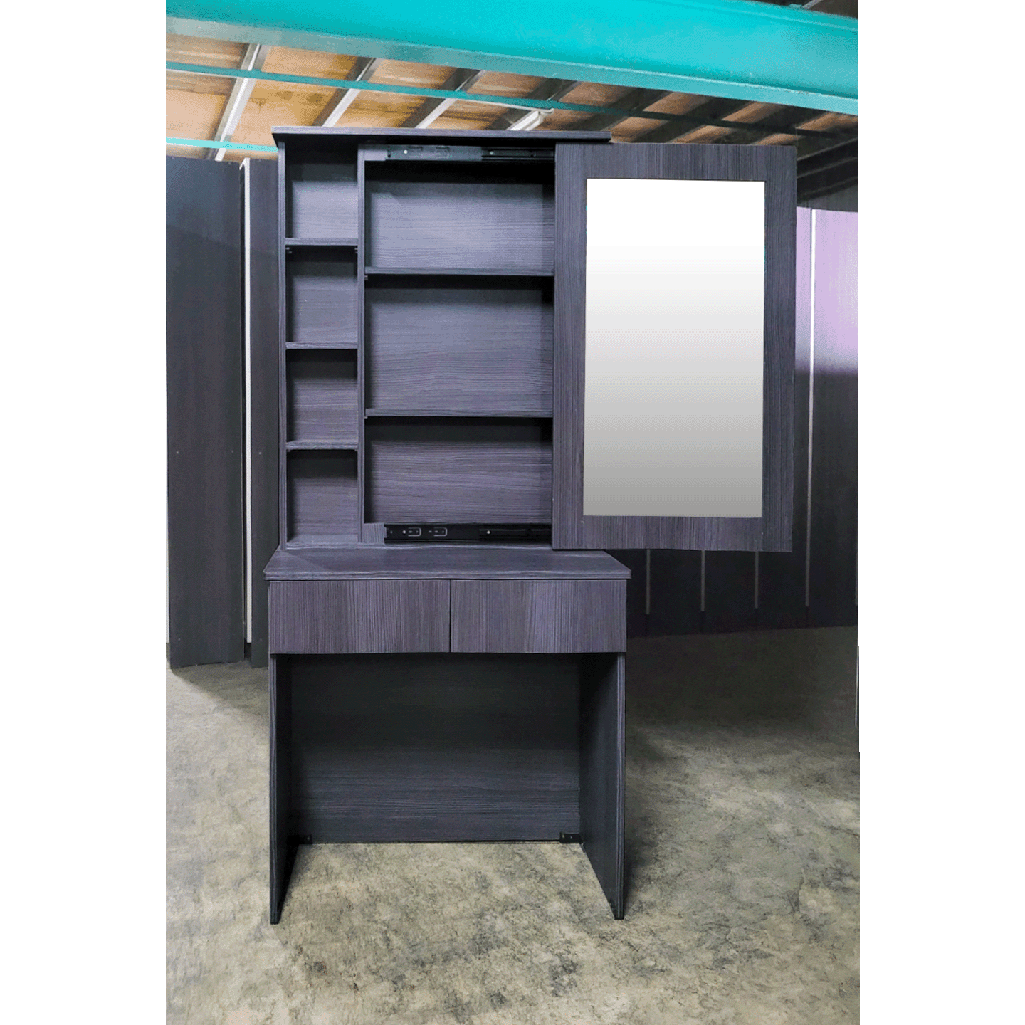 HOMATRIX Make Up Dressing Table With Mirror Sliding Door With Side ...
