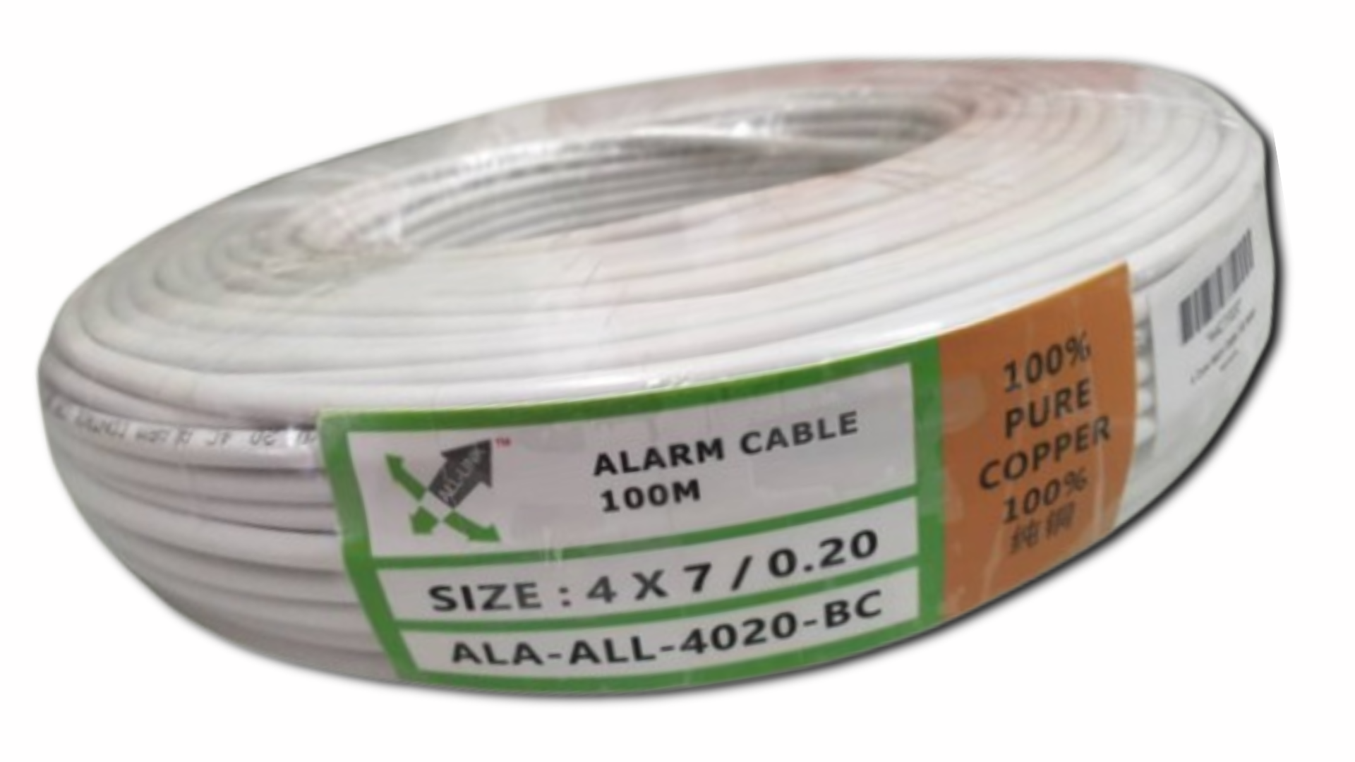 Home Alarm 4 Core Wire Cable 4x7 / 0.20 Thick 100m 100 Meter 100% Pure ...