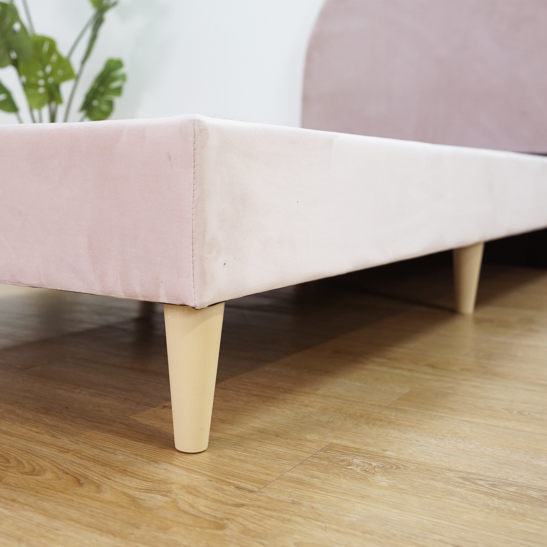 Furniture Direct ALISA Single Divan Bed Frame-Beige Velvet katik budak ...