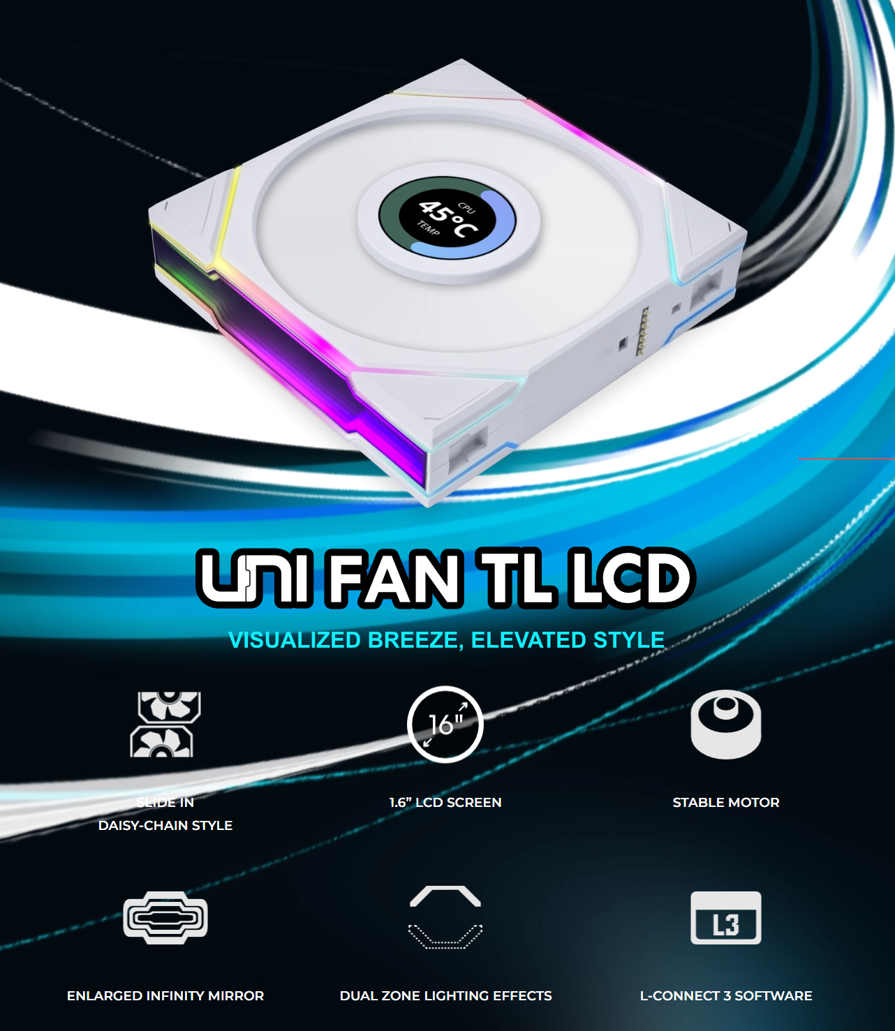 LIAN LI UNI FAN TL LCD 120 / TL LCD 120 Reverse / TL LCD 140 ARGB ...