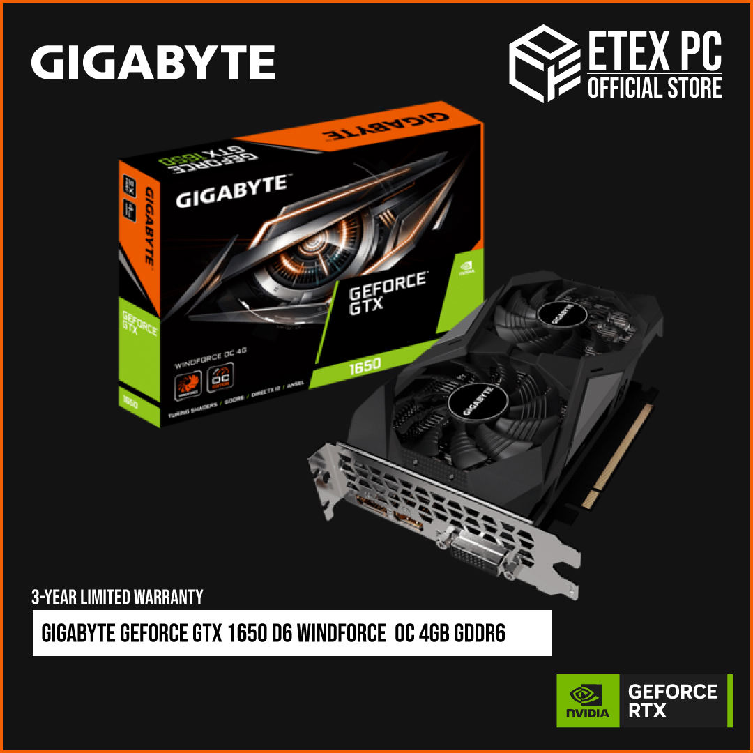 GIGABYTE GeForce GTX 1650 D6 WINDFORCE OC 4GB GDDR6 # GV-N1656Wf2OC-4GD | Shopee Malaysia