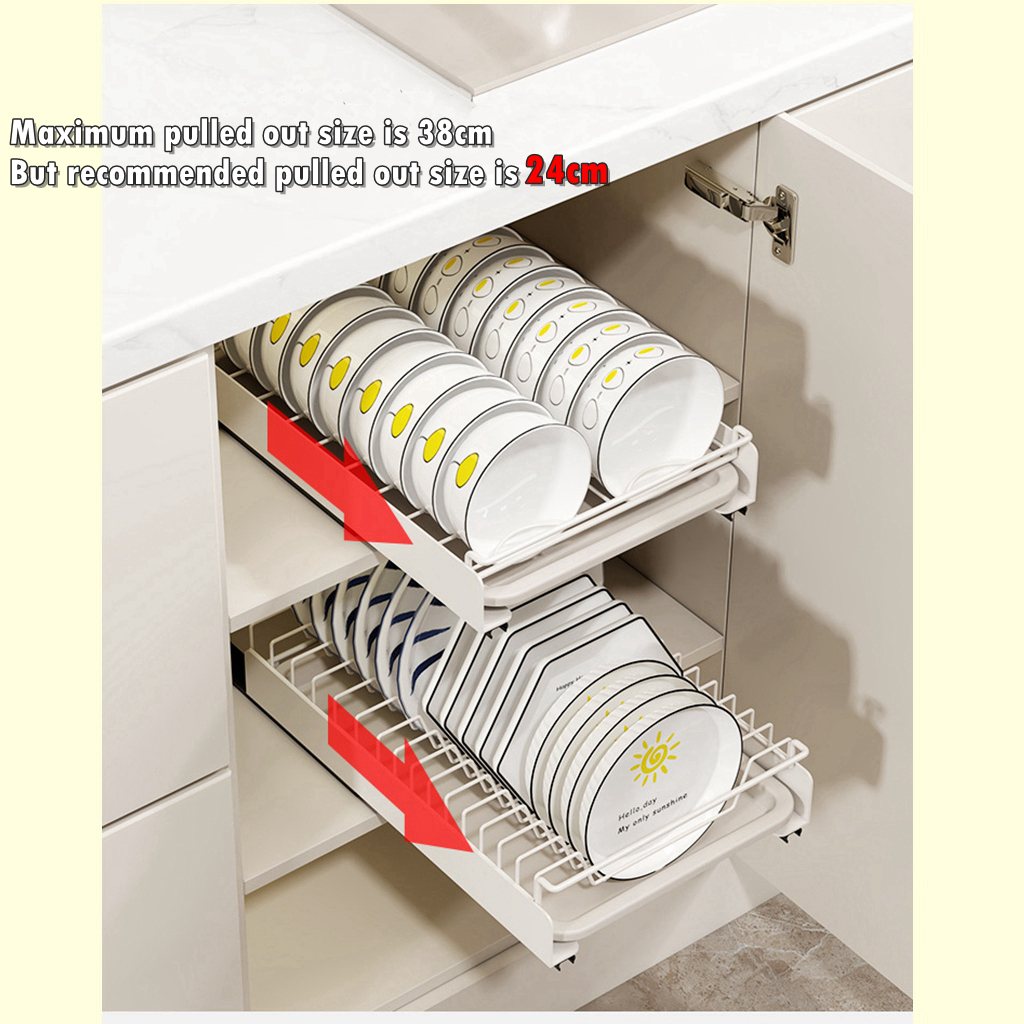 Smooth Sliding Kitchen Cabinet Rack Pull Out Dish Drying Drawer With ...