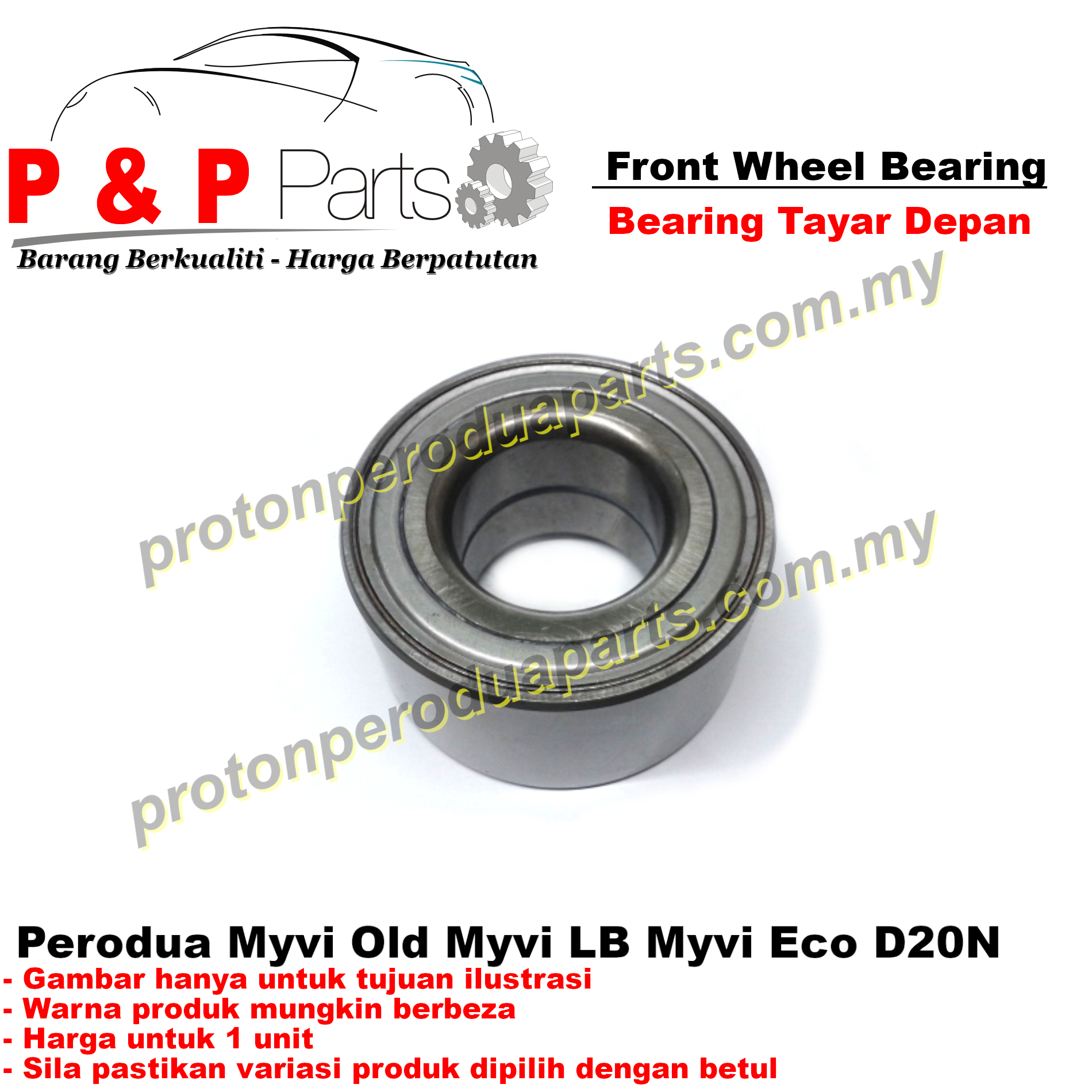 PREMIUM Front Wheel Bearing Tayar Depan For Perodua Myvi 1.0 1.3 1.5 ...