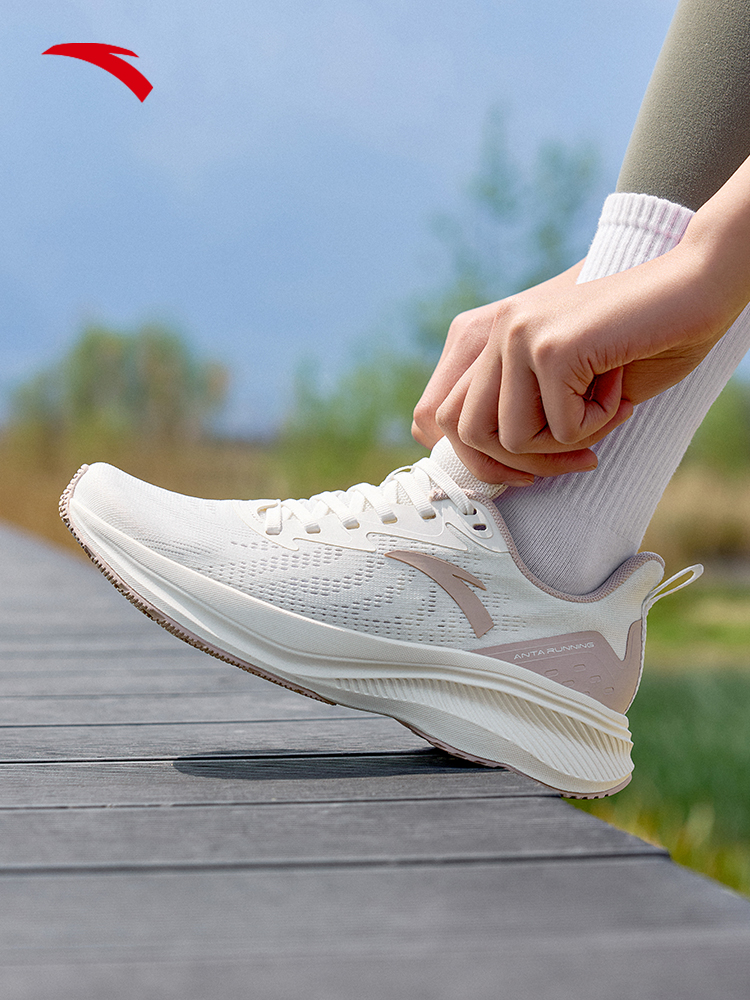 ANTA WOMEN Easy run Running Shoes 1224B5534-3- Ivory White/Grey (Kasut ...