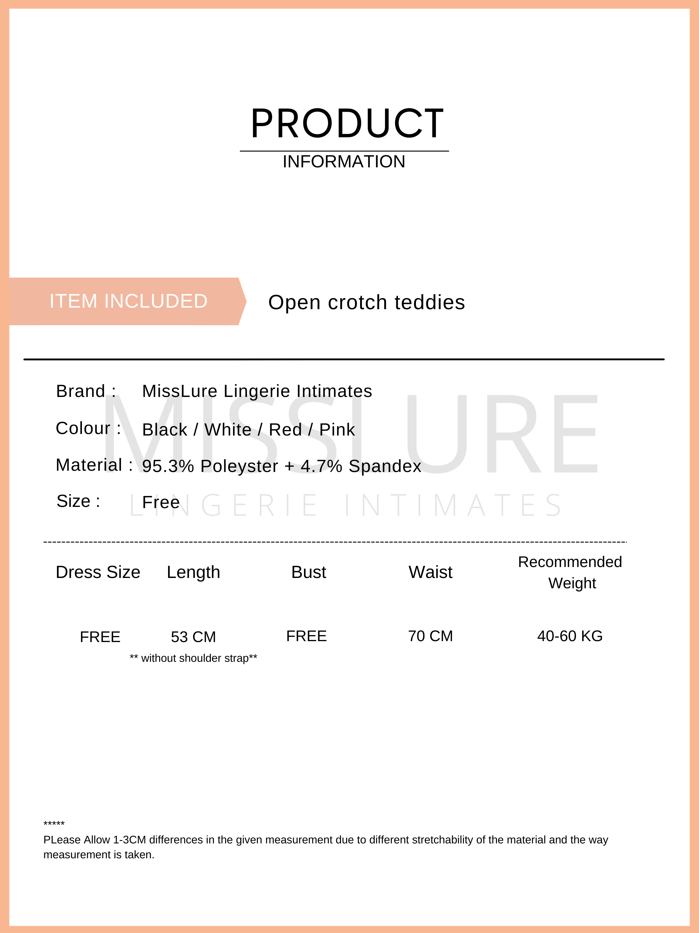 MissLure JENNA Sexy Open Crotch Lace Teddies Set Nightwear Night Dress ...