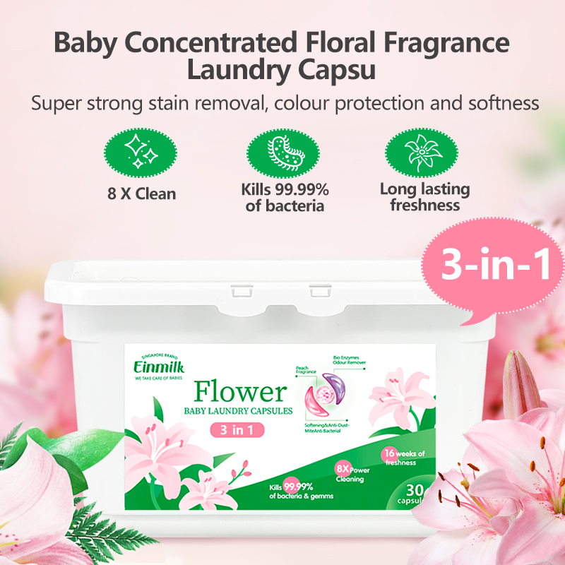 [Einmilk] Laundry gel 3 in 1 gel fragrant detergent lasting baby gel 30 ...