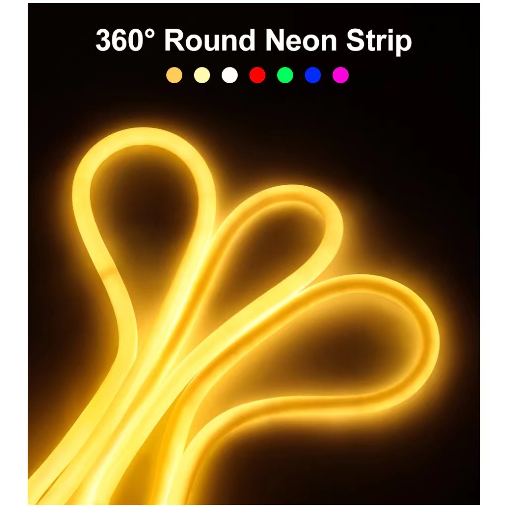 Universal home LED Strip Light 360 Round LED Neon Light AC 220V Outdoor ...